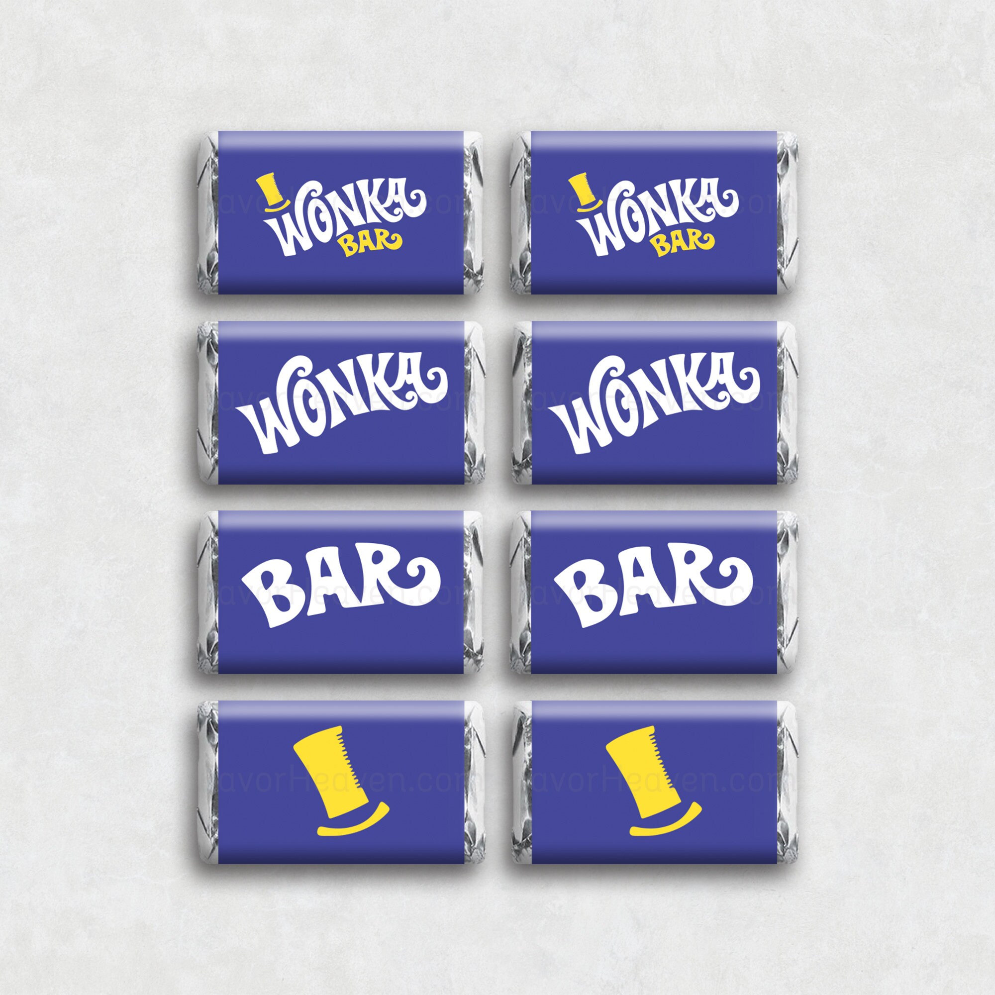 DIGITAL DOWNLOAD Printable Willy Wonka Candy Bar Wrappers Gift ...