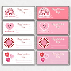 12 DIGITAL DOWNLOAD Printable Kids VALENTINE'S Day Chocolate Candy Bar ...