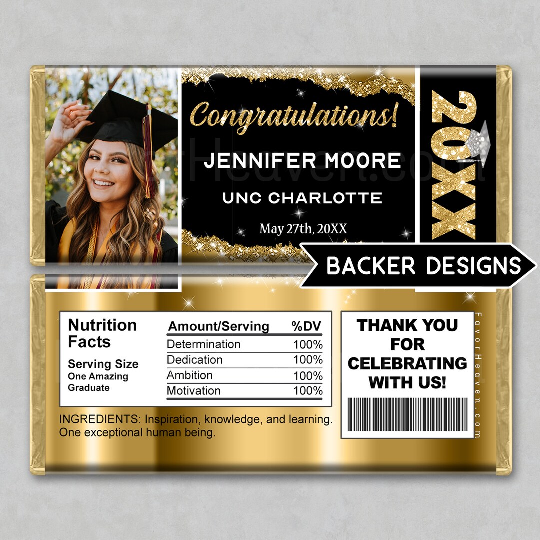 24 CUSTOM PERSONALIZED PRINTED Candy Bar Wrappers Your Text Your Photo ...