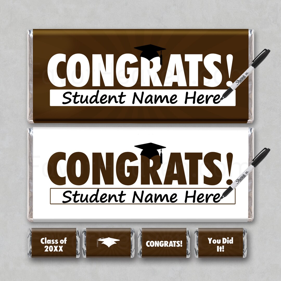 Instant Download Printable GRADUATE Chocolate Candy Bar Wrapper Party ...