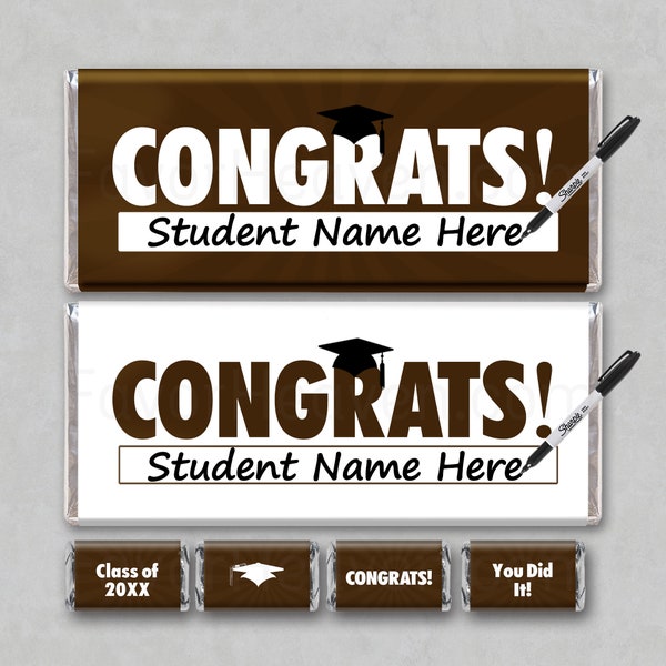 Printable Congrats Graduate Candy Bar Wrapper Graduation Gift Ideas ...