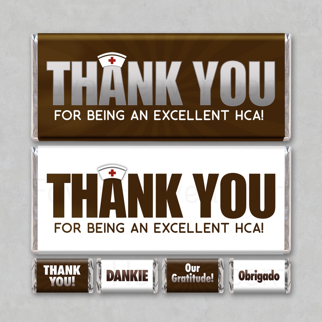 HCA Health Care Assistant Appreciation Bar Digital Download Candy Bar ...