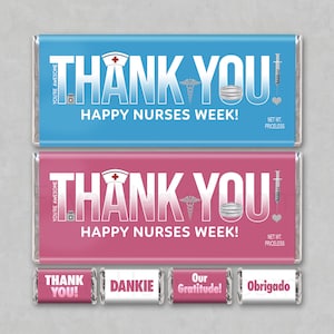NURSE THANK YOU Digital Download Printable Appreciation Chocolate Candy ...