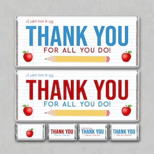 TEACHER APPRECIATION Chocolate Bar Wrapper Printable Instant Digital ...