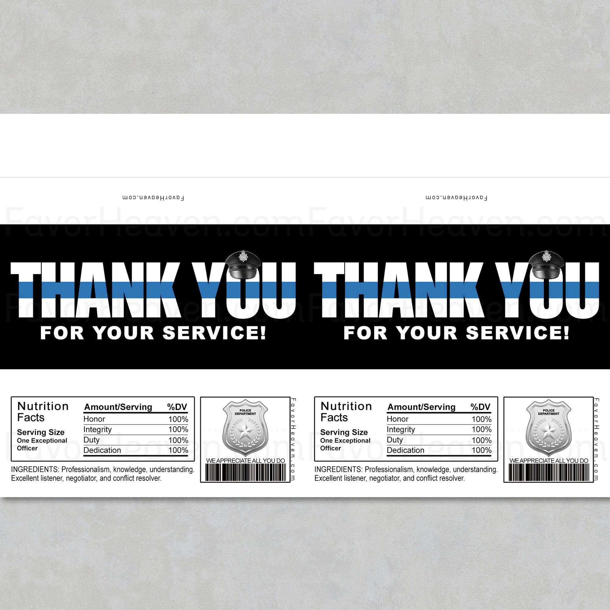 POLICE OFFICER THANK You Thin Blue Line Digital Download Printable ...