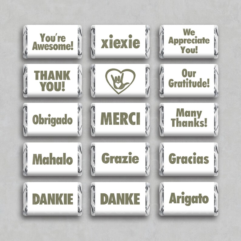 30 APPRECIATION THANK You Instant Download Printable Chocolate Candy ...