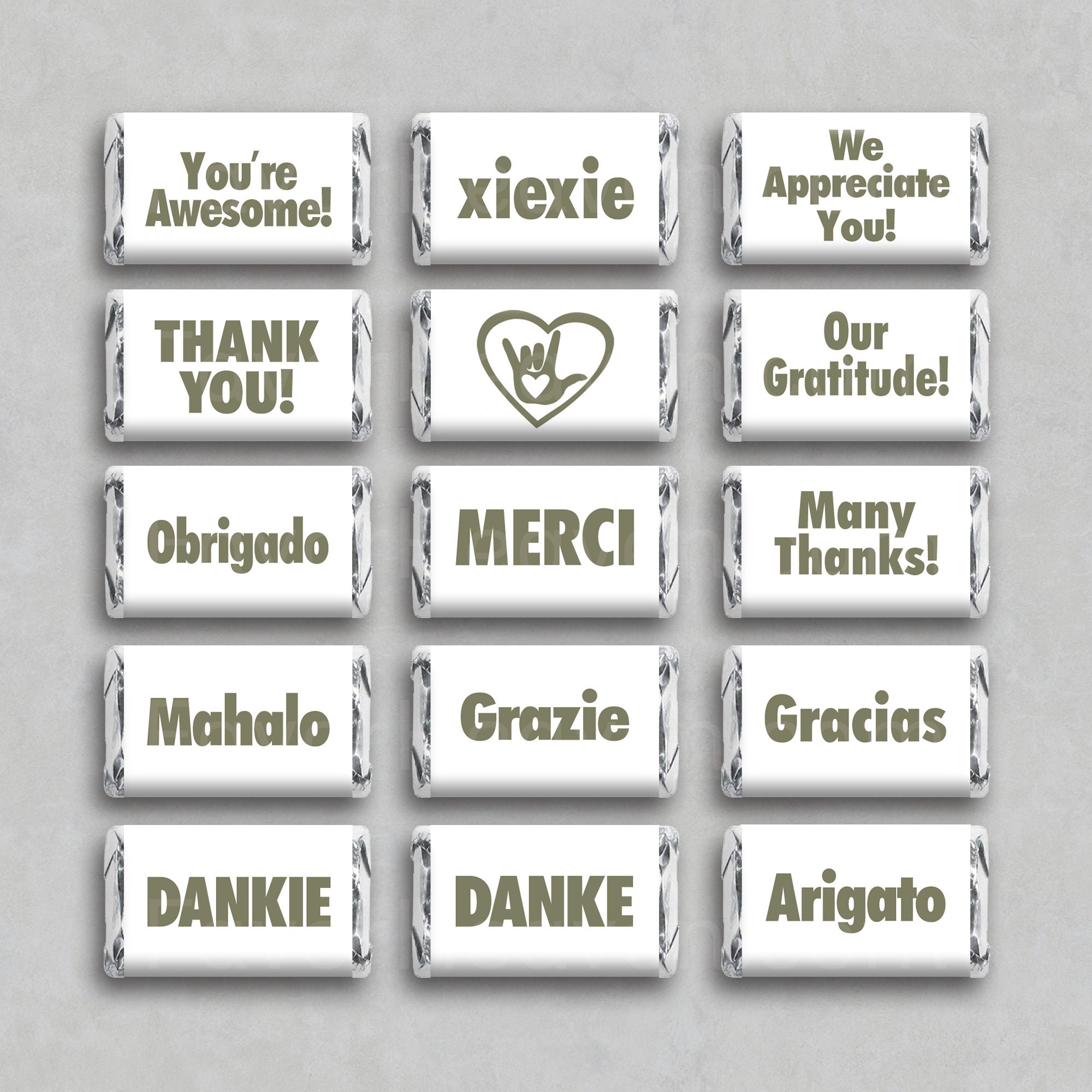 30 APPRECIATION THANK You Instant Download Printable Chocolate Candy ...