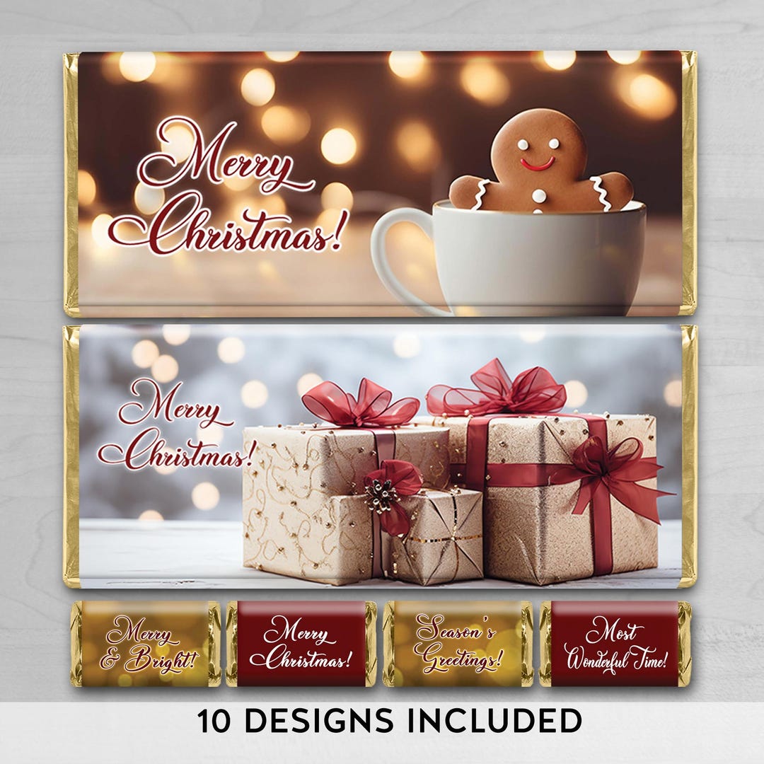 10 Digital Download Printable Christmas Gingerbread Christmas Trees Red ...