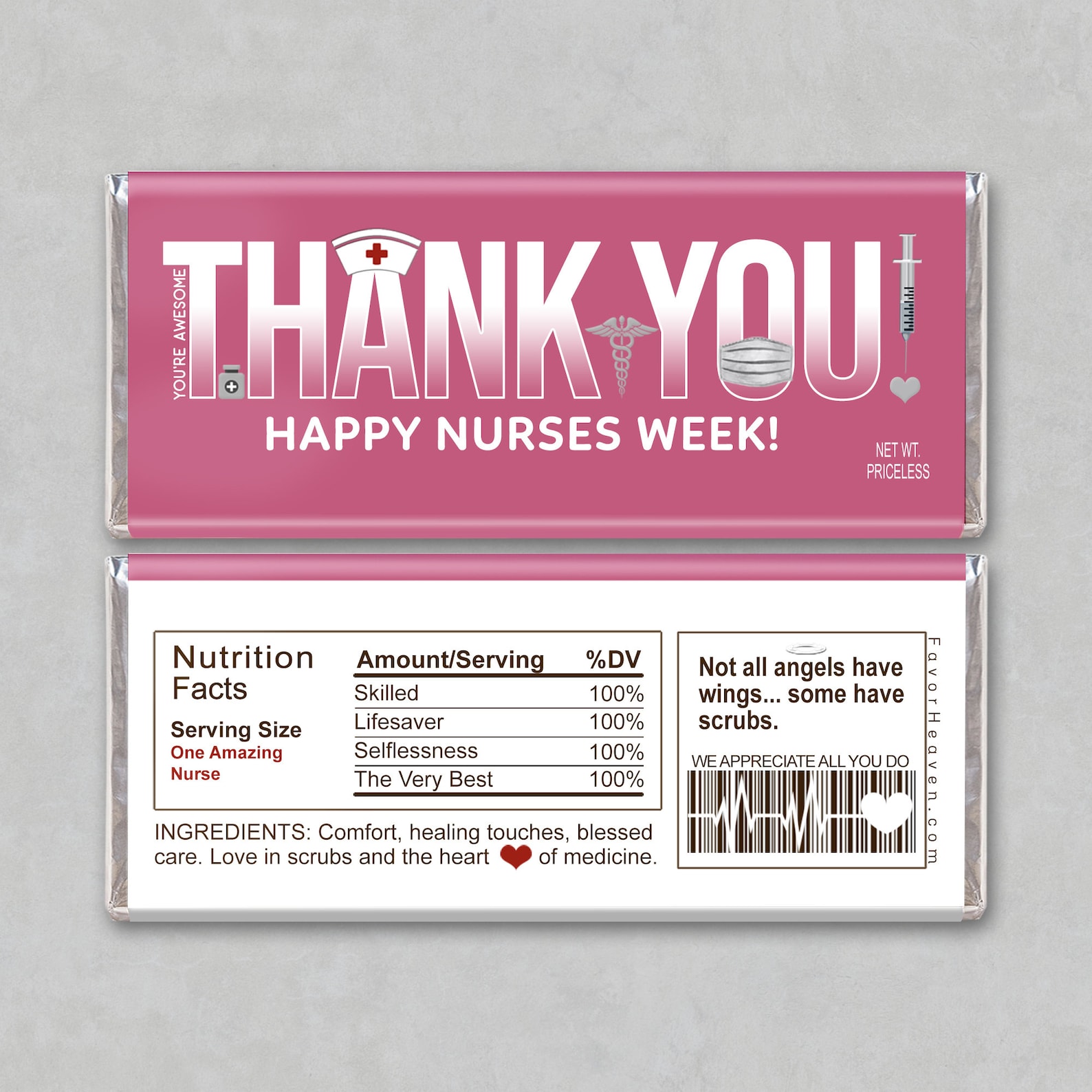 Happy Nurse Appreciation Week Thank You Digital Download Candy Bar ...