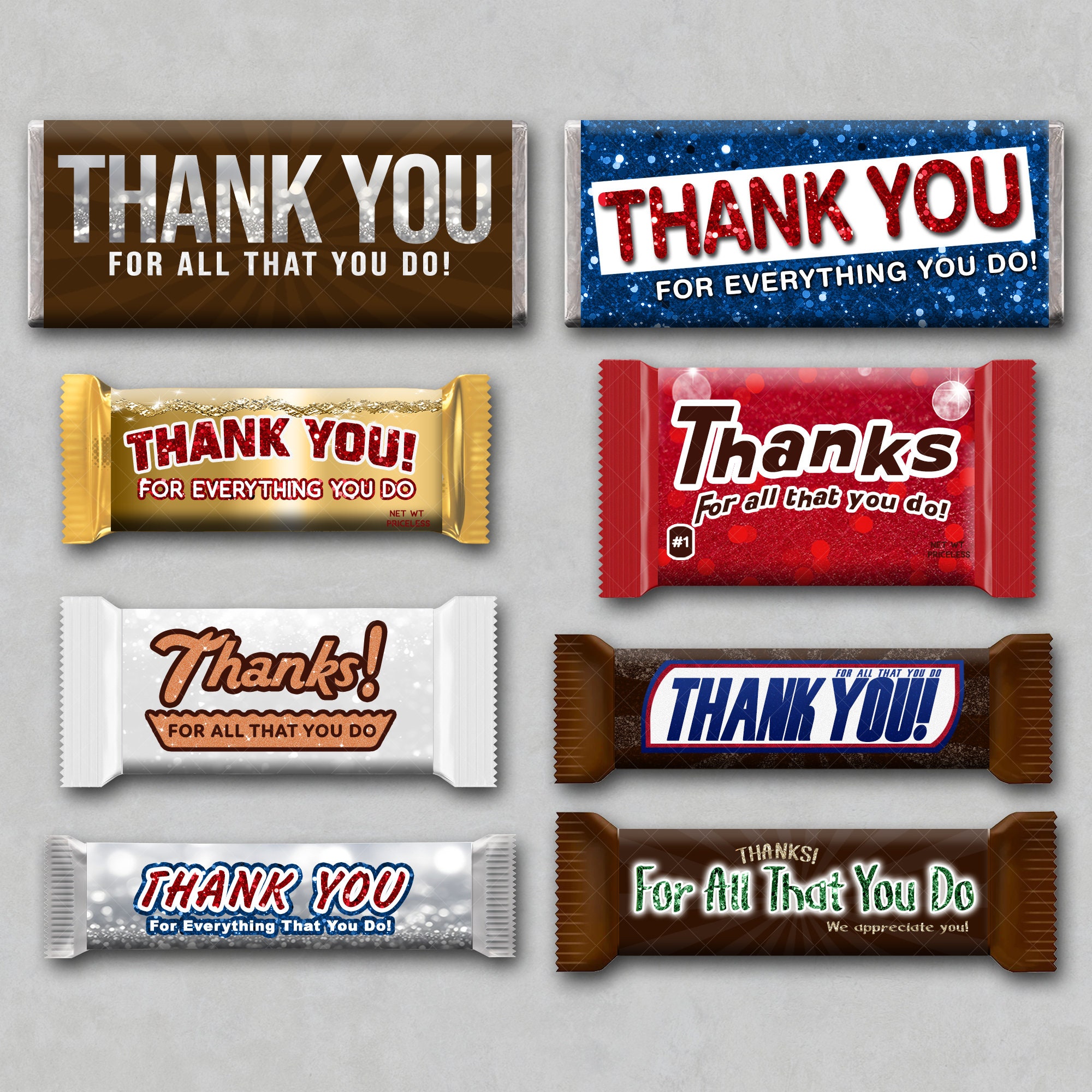 EMPLOYEE APPRECIATION THANK You Instant Download Printable Chocolate ...
