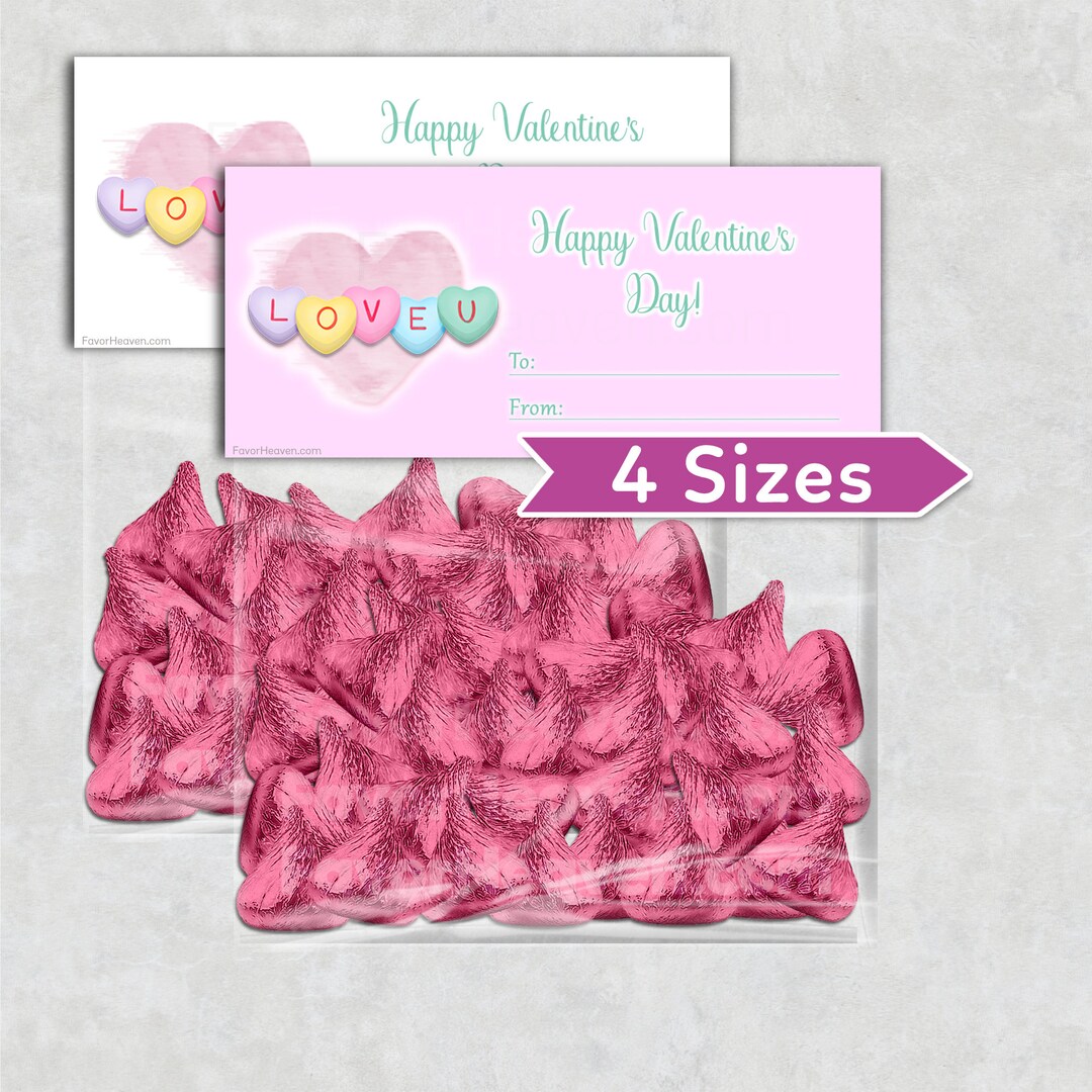 2 Valentine's Day Printable Tag, Treat Bag Topper, Candy Treat Tag ...