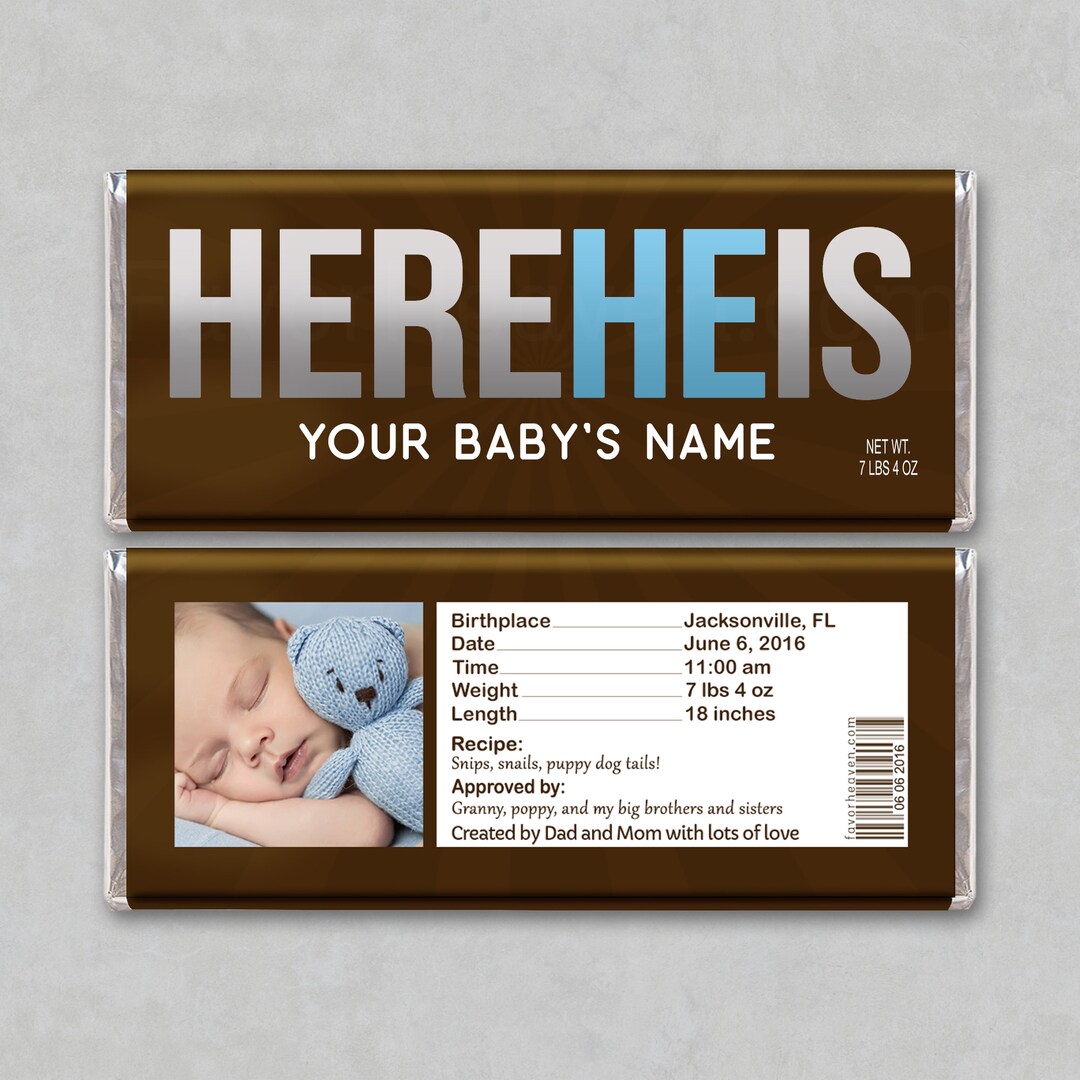BABY BIRTH ANNOUNCEMENT Personalized Custom Printed Preprinted ...