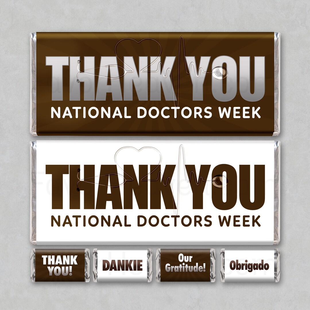 National Doctors Week We Appreciate You! Digital Download Candy Bar ...