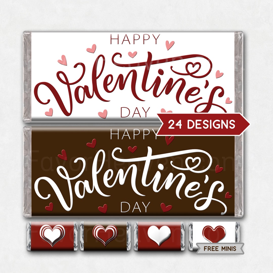 DIGITAL DOWNLOAD Printable Happy VALENTINE'S Day Chocolate Candy Bar ...