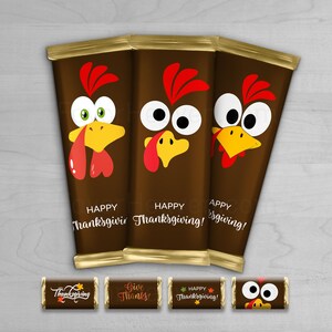 5 Designs DIGITAL DOWNLOAD Printable Happy Thanksgiving Candy Bar ...