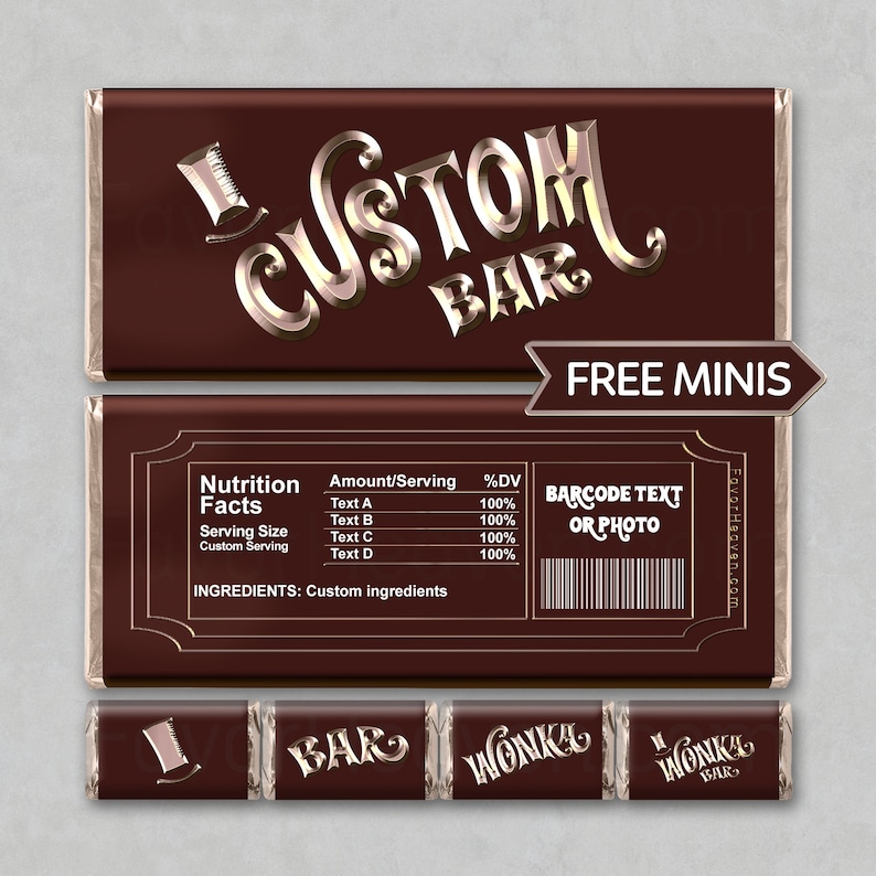 CUSTOM PERSONALIZED DIGITAL Printable Willy Wonka Golden Ticket Candy ...