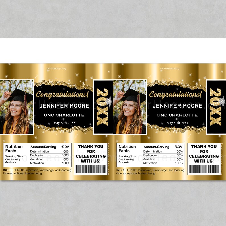 24 CUSTOM PERSONALIZED PRINTED Candy Bar Wrappers Your Text Your Photo ...