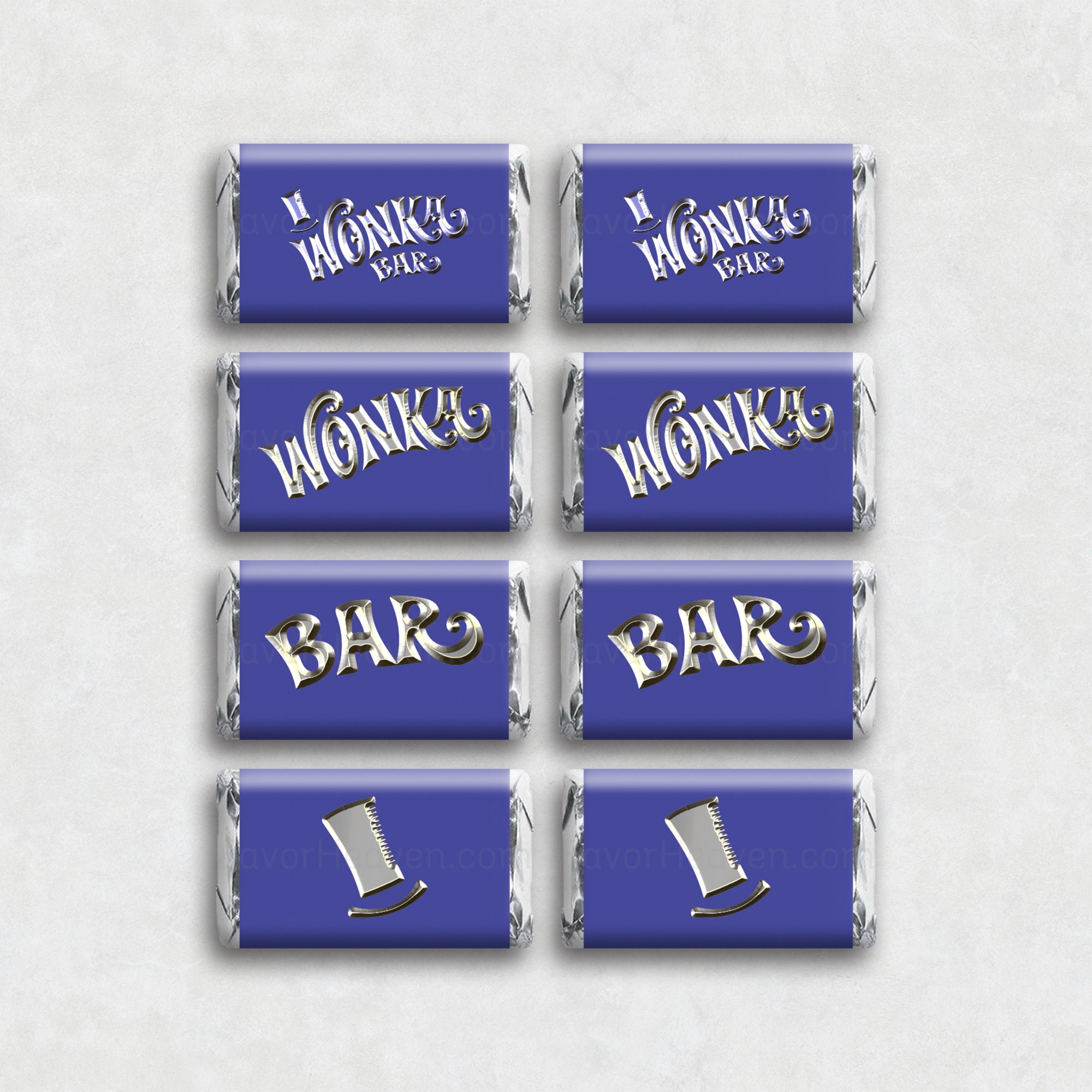 DIGITAL DOWNLOAD Printable Willy Wonka Candy Bar Wrappers Gift ...