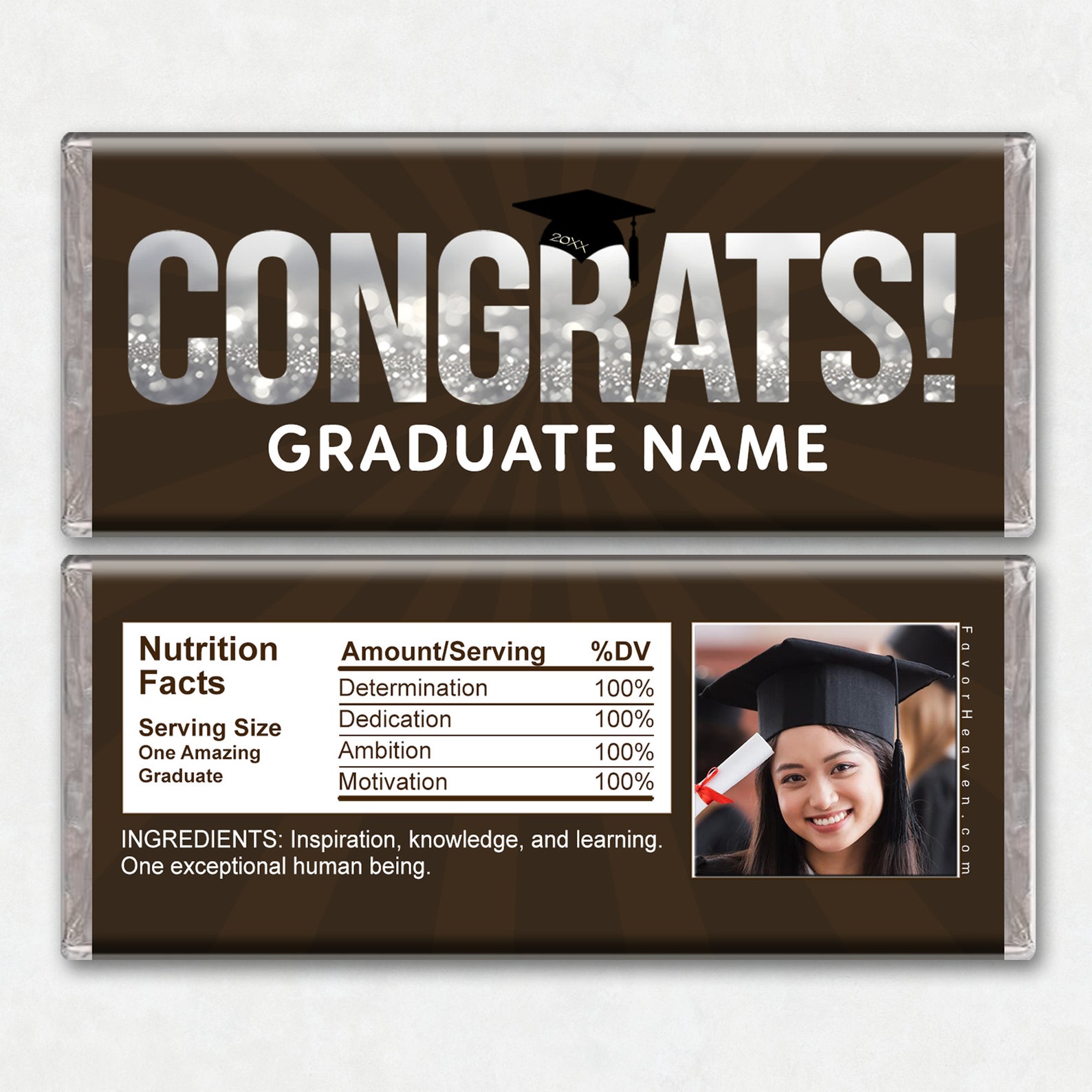 24 CUSTOM PERSONALIZED PRINTED Candy Bar Wrappers Your Text Your Photo ...