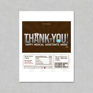 Medical Assistant Appreciation Bar Digital Download Candy Bar Wrapper ...