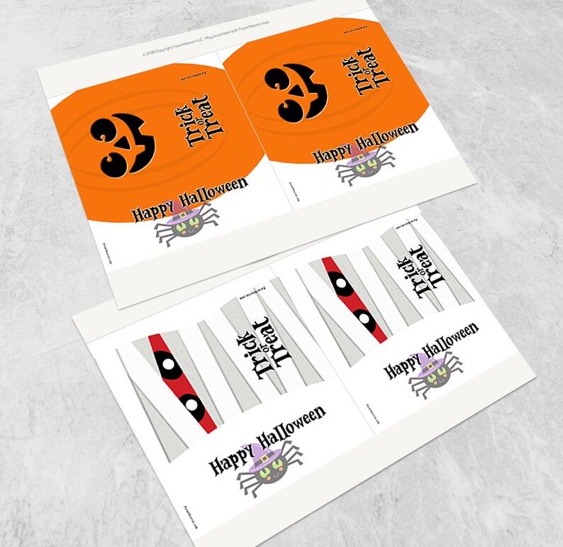 4 Digital Download Printable Halloween Chocolate Candy Bar Wrappers ...