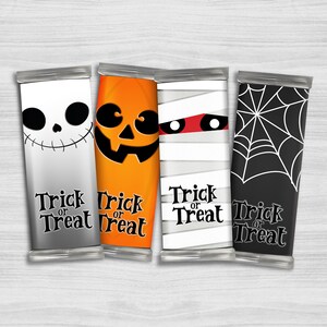 4 Digital Download Printable Halloween Chocolate Candy Bar Wrappers ...