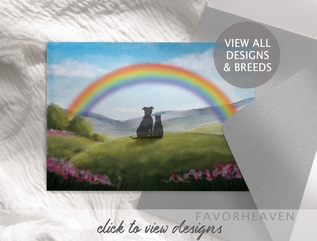 Customizable Breed Pet Sympathy Card | Rainbow Poem | Dog Sympathy ...