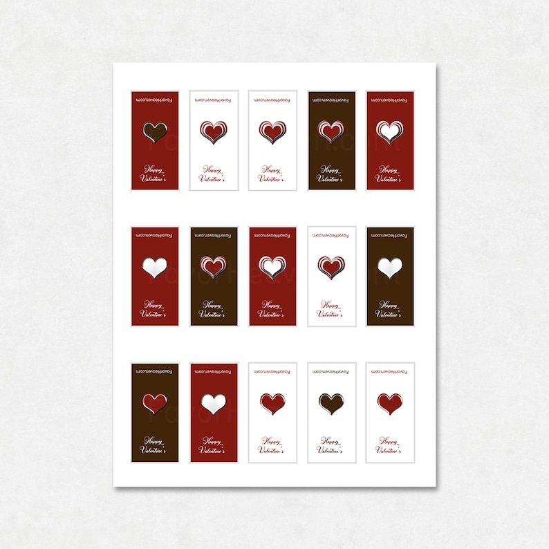 22 Printable Kids Valentine's Day Chocolate Candy Bar Wrappers - Etsy