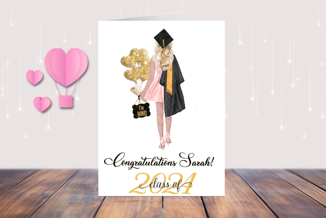 PRINTED Graduation 2025 Custom Portrait Card Personalized Graduation ...