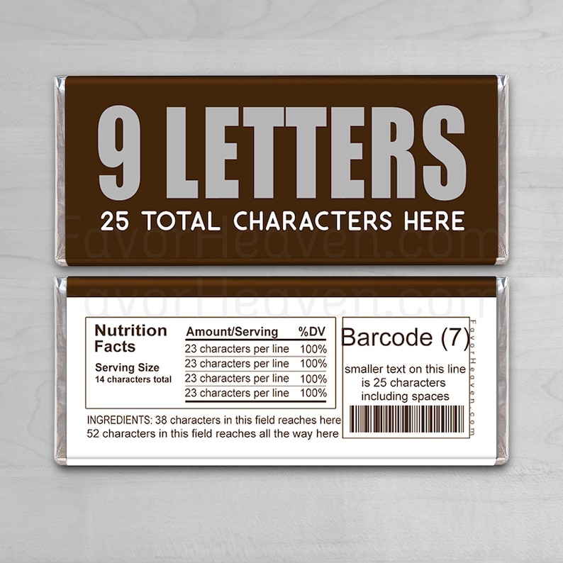 CUSTOM PERSONALIZED PRINTED Candy Bar Wrappers Your Text Your Photo ...