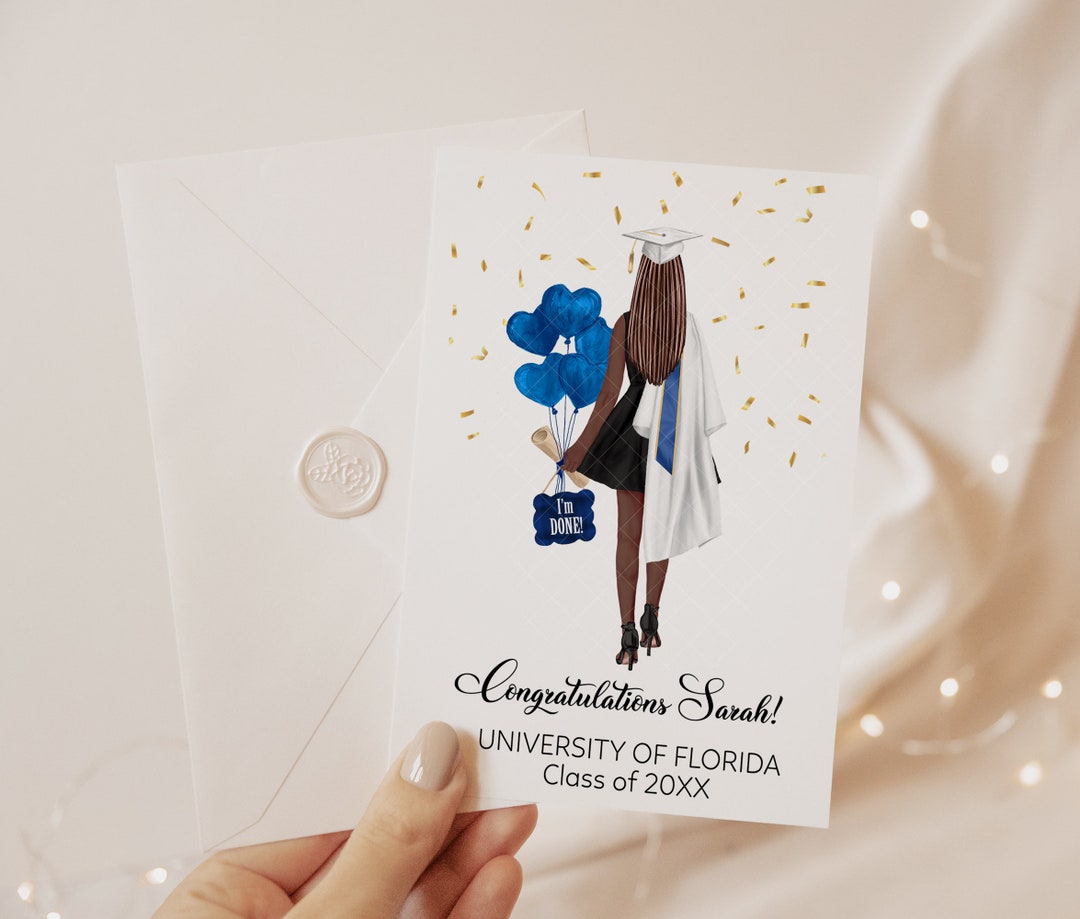 PRINTED Graduation 2024 Custom Portrait Card Personalized Graduation ...