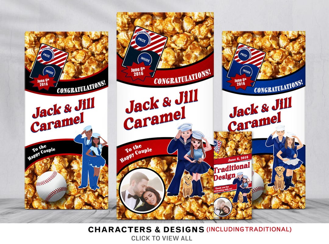 12 Custom Caramel Popcorn Labels for 1oz Cracker Jack® Boxes | Stickers ...