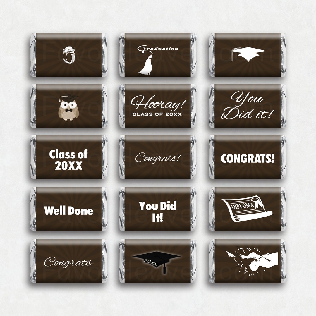 Instant Download Printable GRADUATE Miniature Chocolate Candy Bar ...
