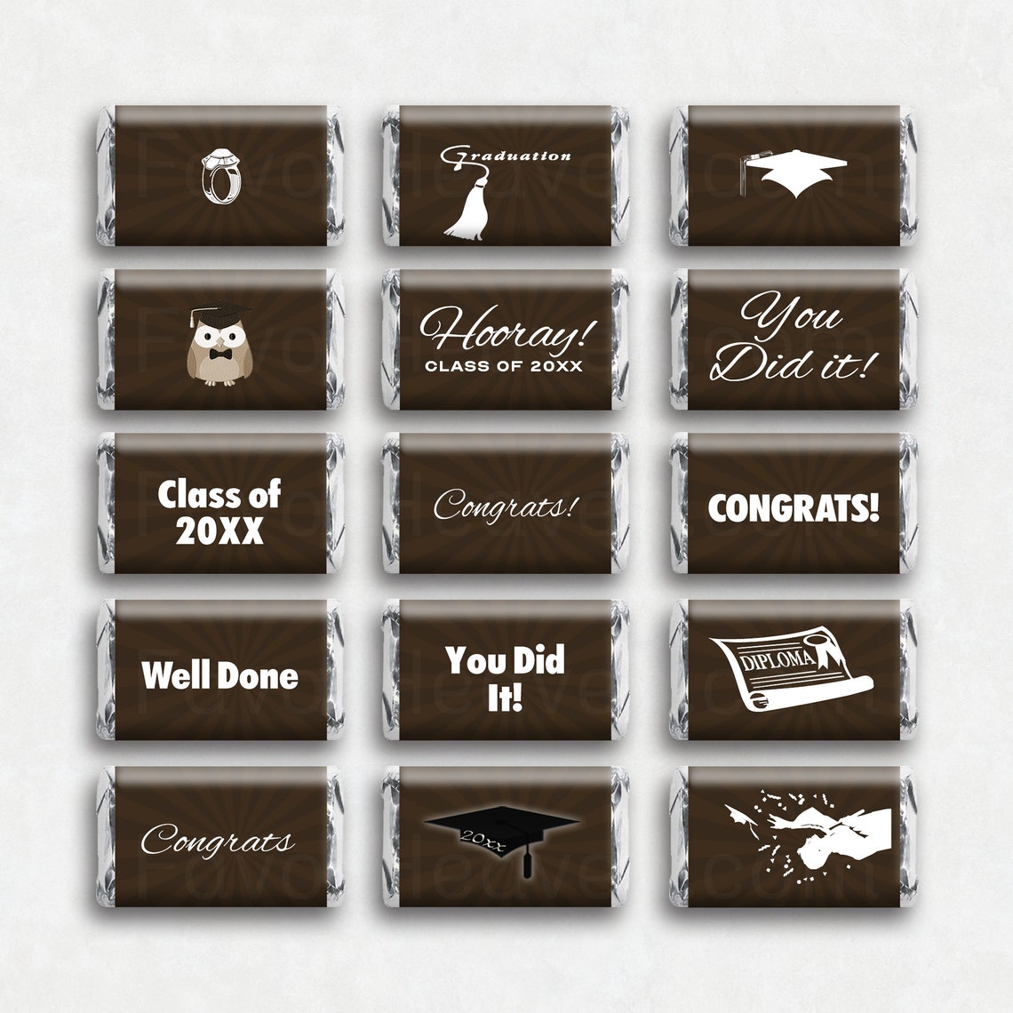 Instant Download Printable GRADUATE Miniature Chocolate Candy Bar ...