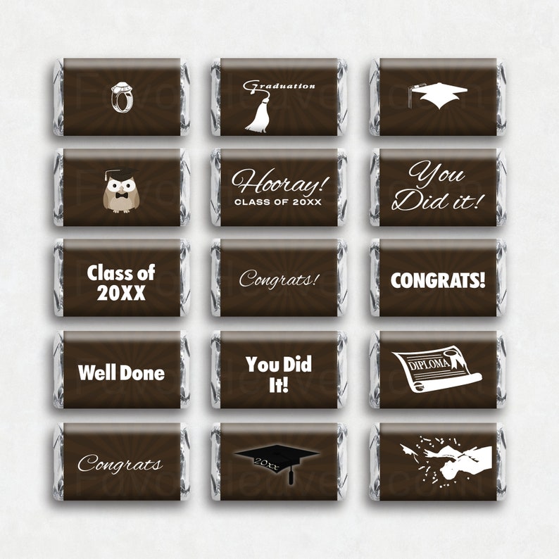 Instant Download Printable GRADUATE Miniature Chocolate Candy Bar ...