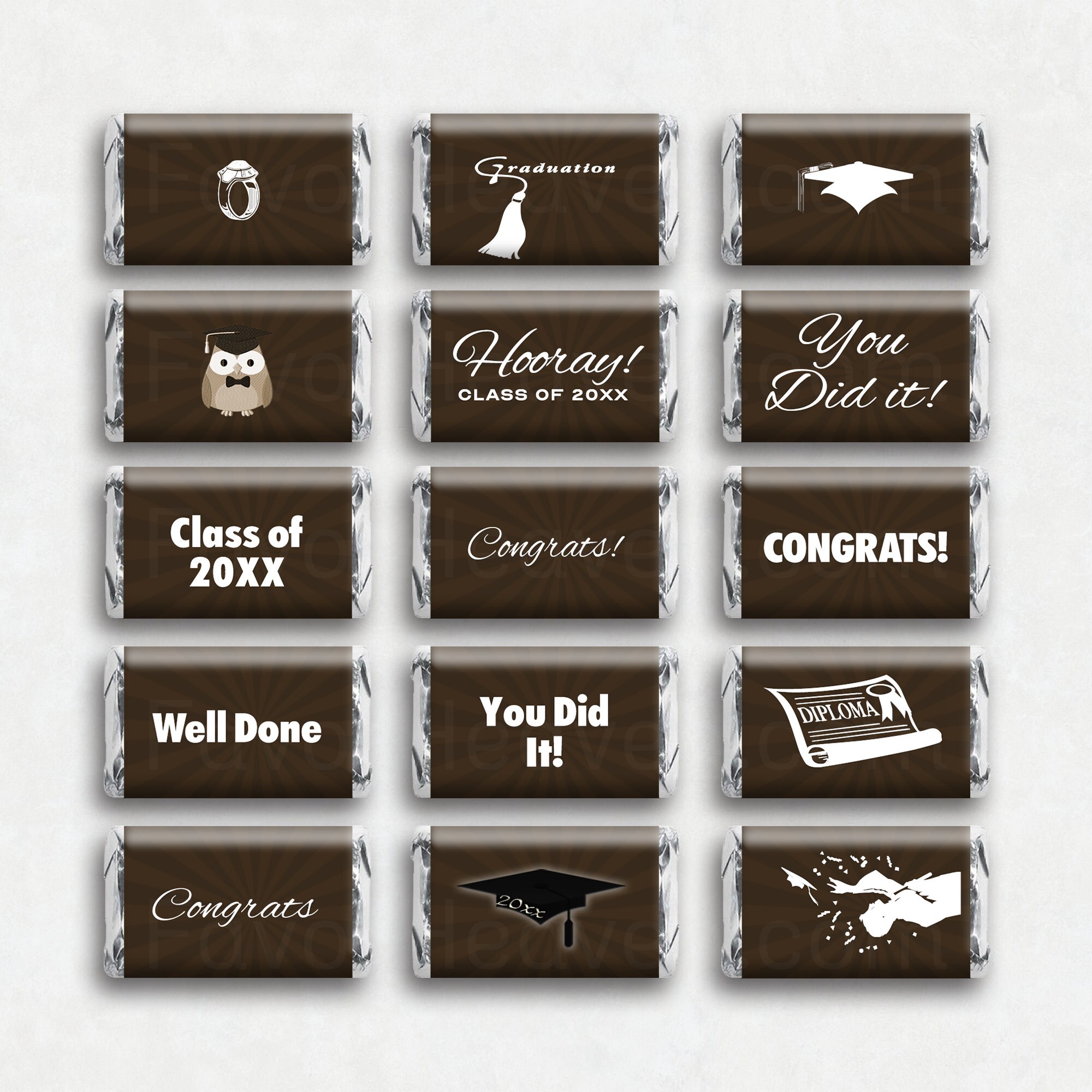 Instant Download Printable GRADUATE Miniature Chocolate Candy Bar ...