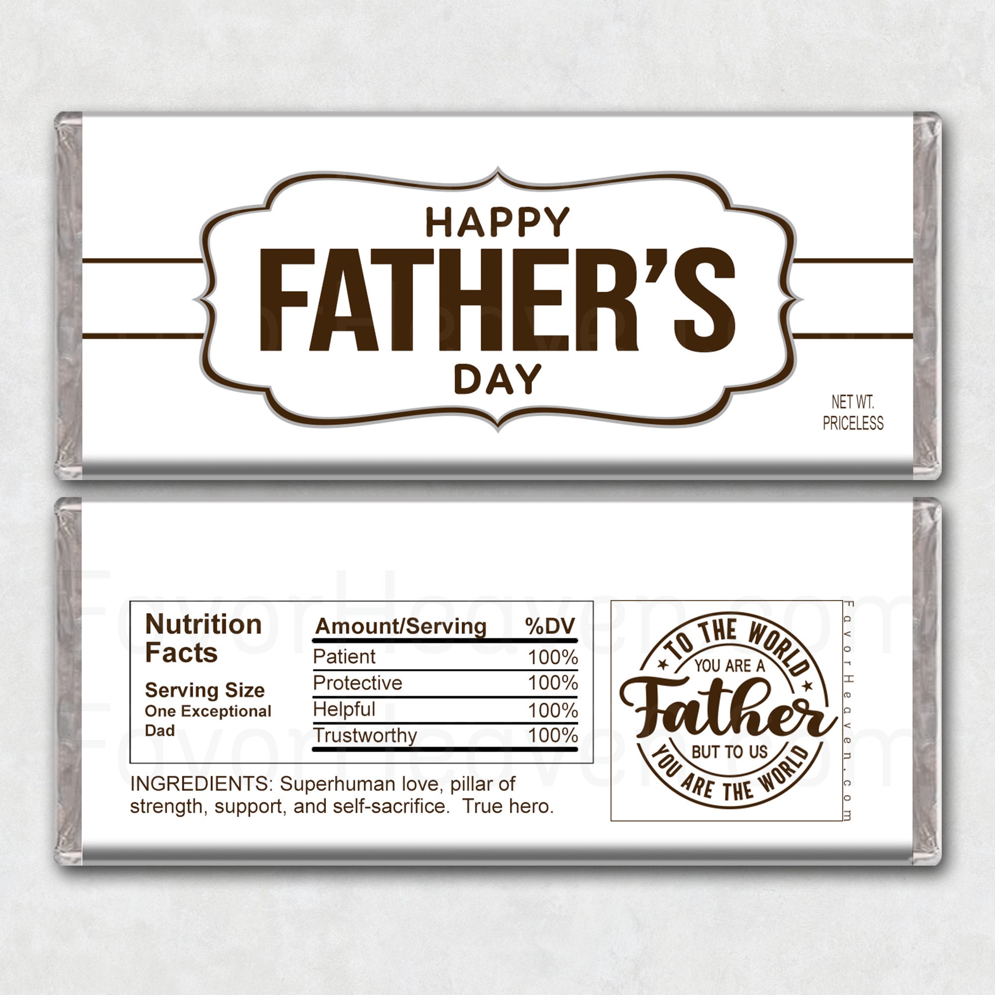 Instant Download Printable Happy Father's Day Chocolate Candy Bar ...