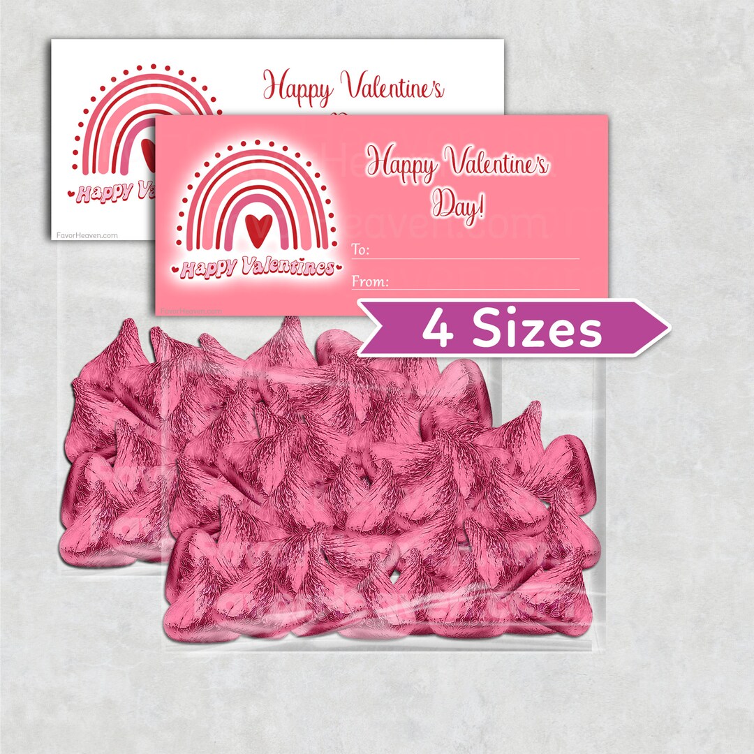 2 Valentine's Day Printable Tag, Treat Bag Topper, Candy Treat Tag ...