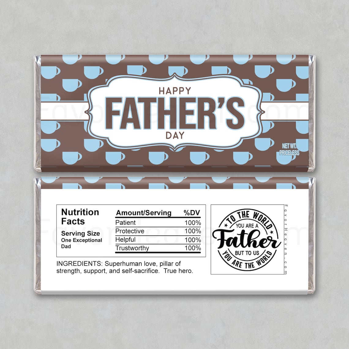 Instant Download Printable Happy Father's Day Gift Set Chocolate Candy ...