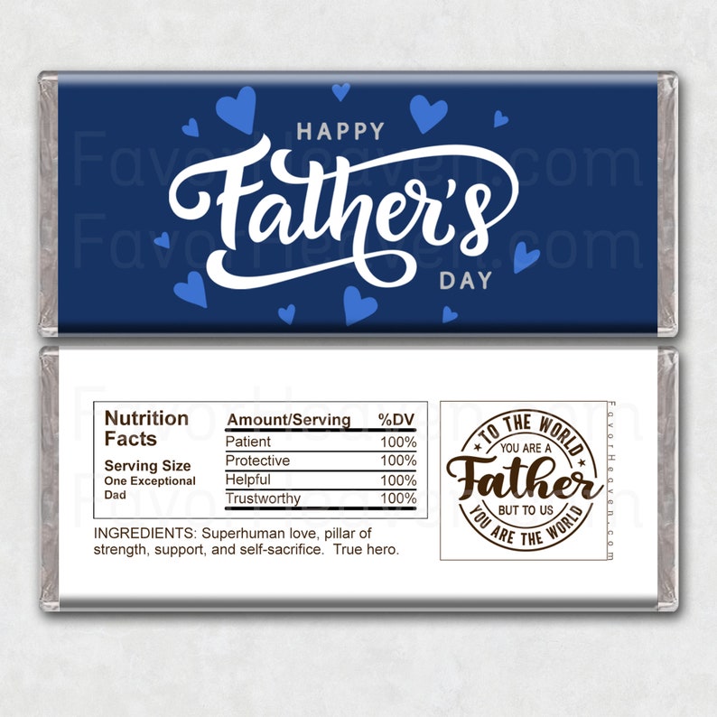 Instant Download Printable Happy Father's Day Chocolate Candy Bar ...