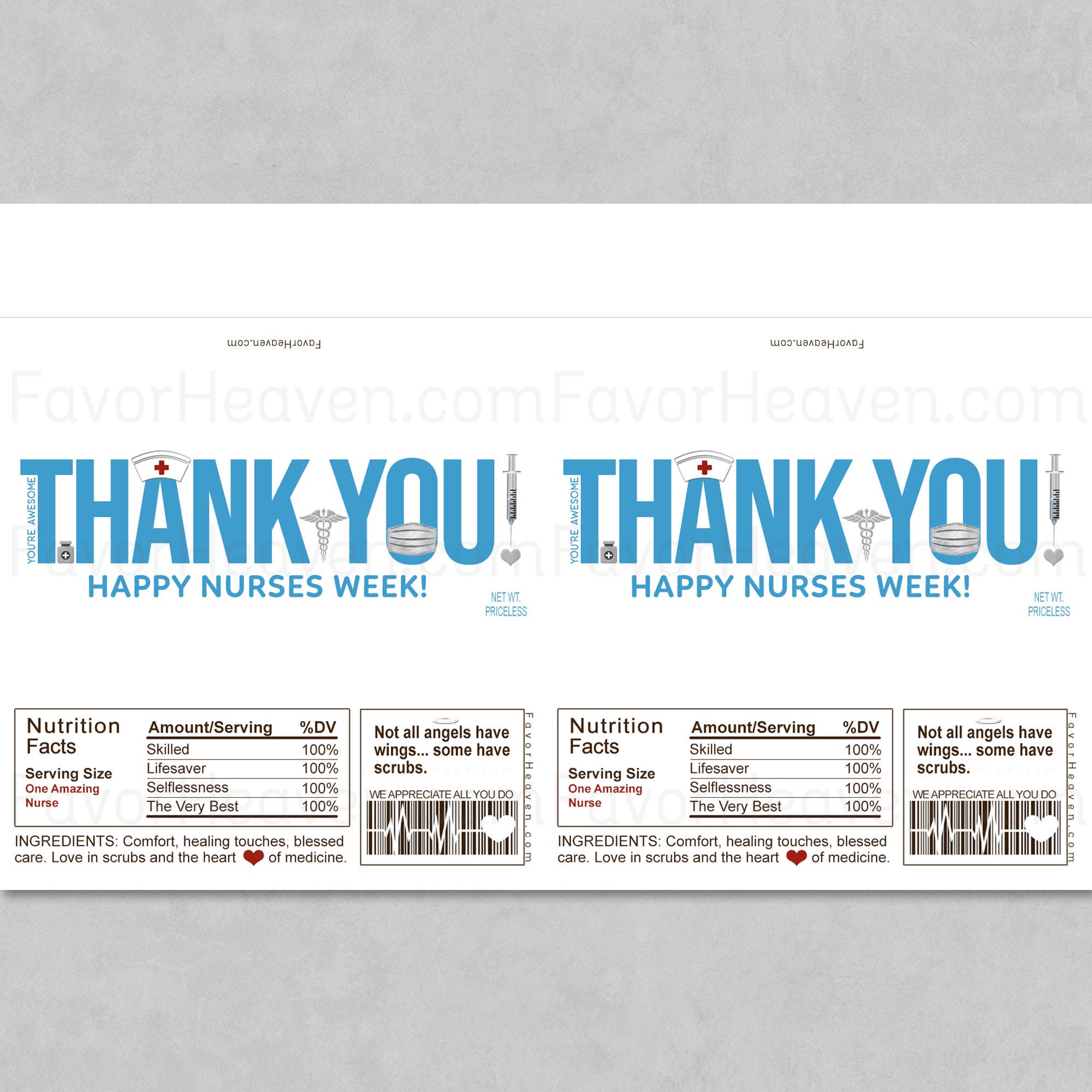 Happy Nurse Appreciation Week Thank You Digital Download Candy Bar ...
