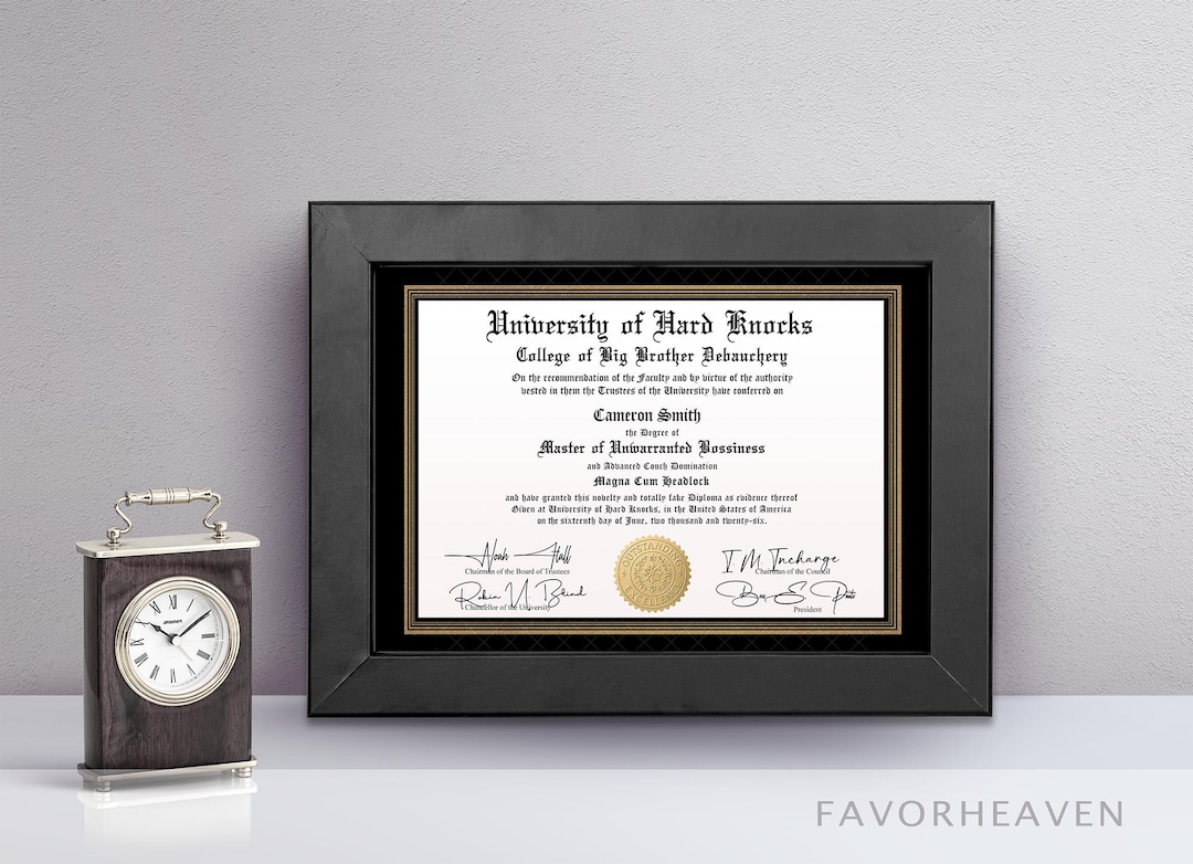 Custom Novelty Diploma, Personalized, Certificate, Award, College ...