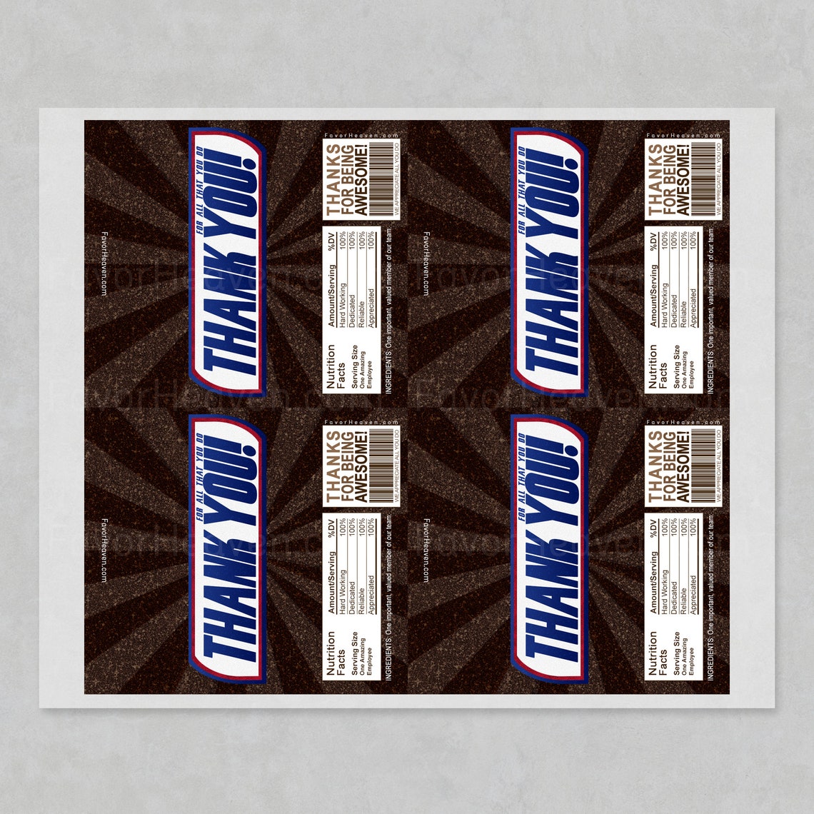 EMPLOYEE APPRECIATION Thank You for All That You Do Instant Download ...