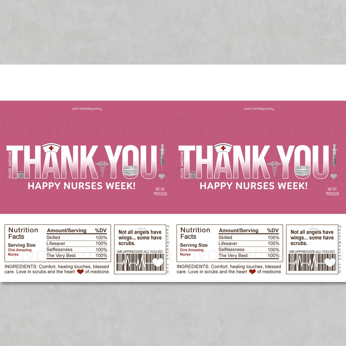 Happy Nurse Appreciation Week Thank You Digital Download Candy Bar ...