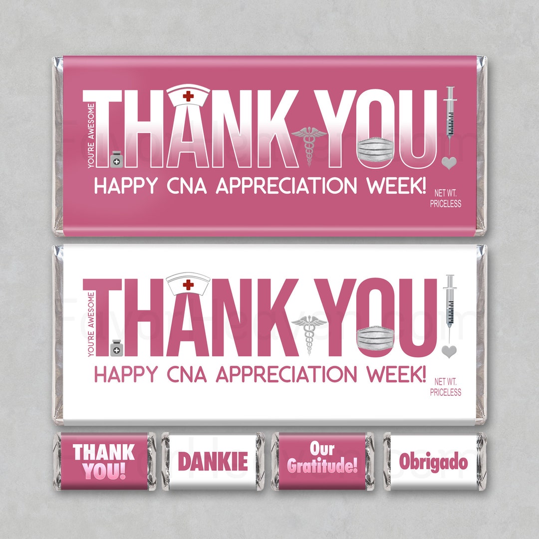 Happy CNA Appreciation Week Thank You Digital Download Candy Bar ...