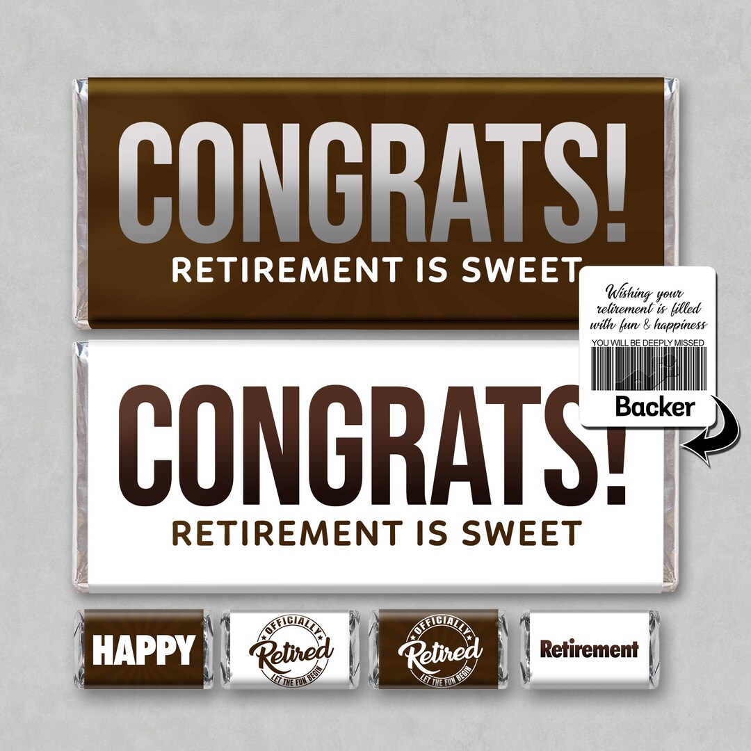 CONGRATS | RETIREMENT is Sweet | Digital Download | Candy Bar Wrappers ...