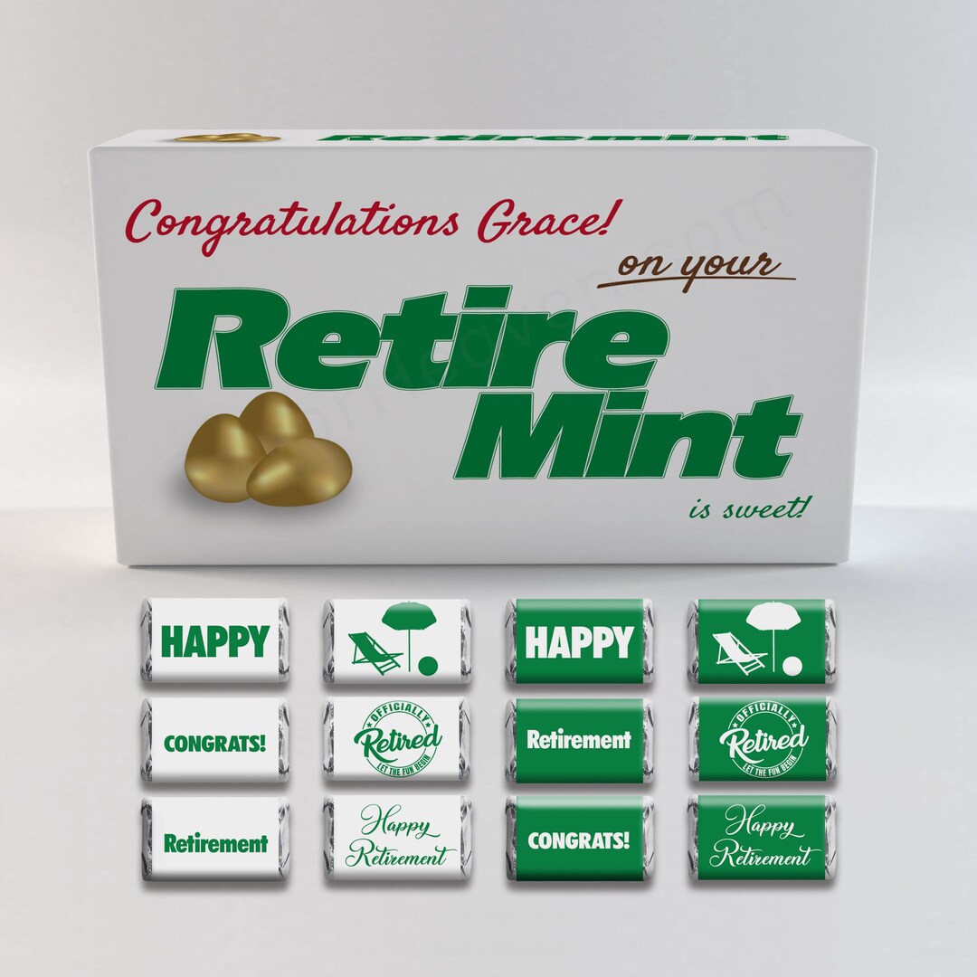 CONGRATS RETIREMENT is SWEET Printable Digital Download Personalized 3. ...