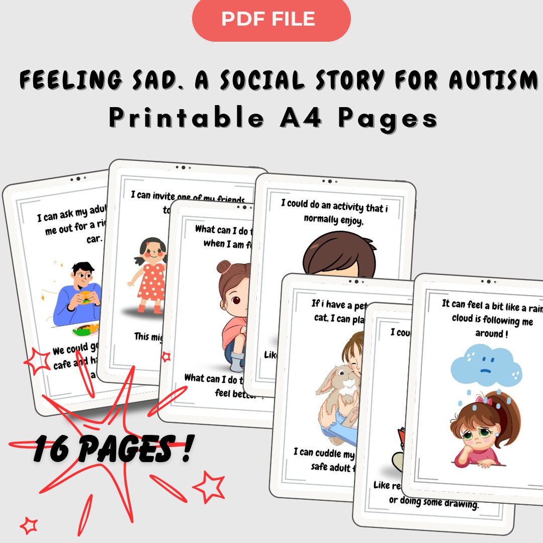 A Social Story for Autism, Feeling Sad, Emotions Social Story ...