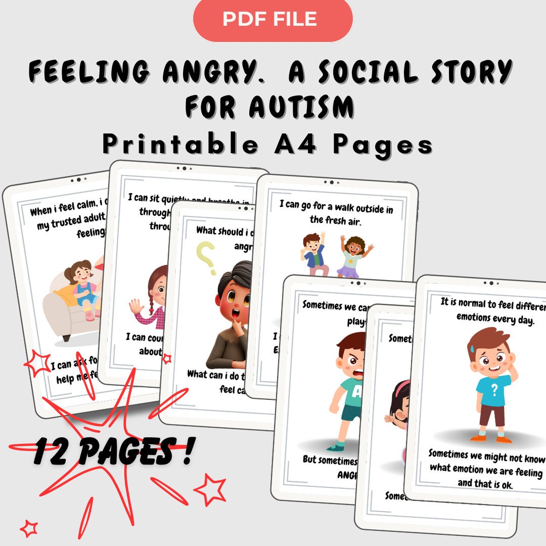 Feeling Angry Social Story, Emotions Social Stories for Autism ...