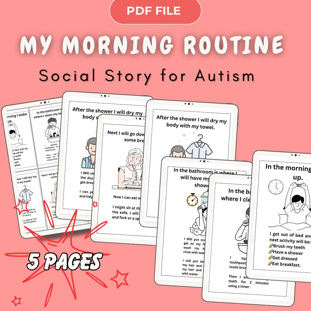 Social Stories & Autism Visuals. Instant Download. PDF. Morning Routine ...
